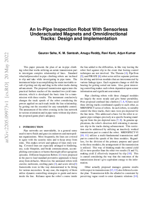 (PDF) An In-Pipe Inspection Robot With Sensorless Underactuated Magnets ...
