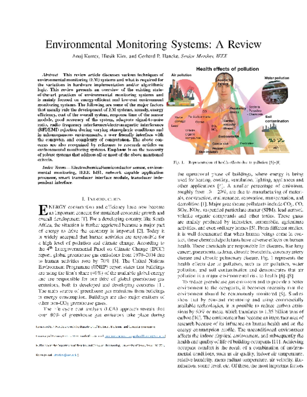 (PDF) Environmental Monitoring Systems: A Review