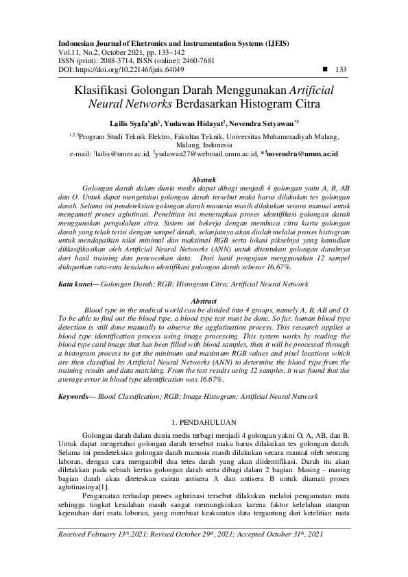 (PDF) Klasifikasi Golongan Darah Menggunakan Artificial Neural Networks ...