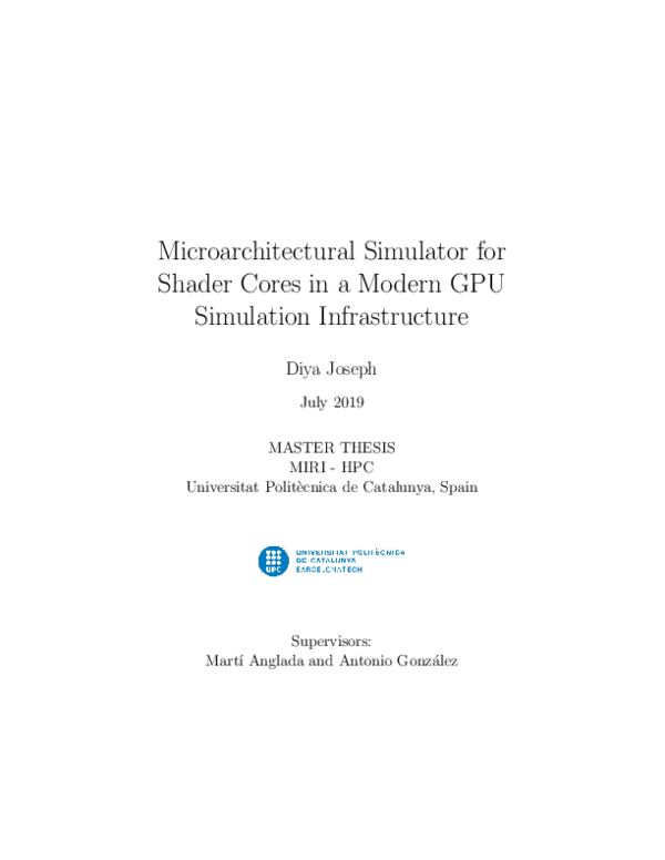 (PDF) Microarchitectural Simulator for Shader Cores in a Modern GPU ...
