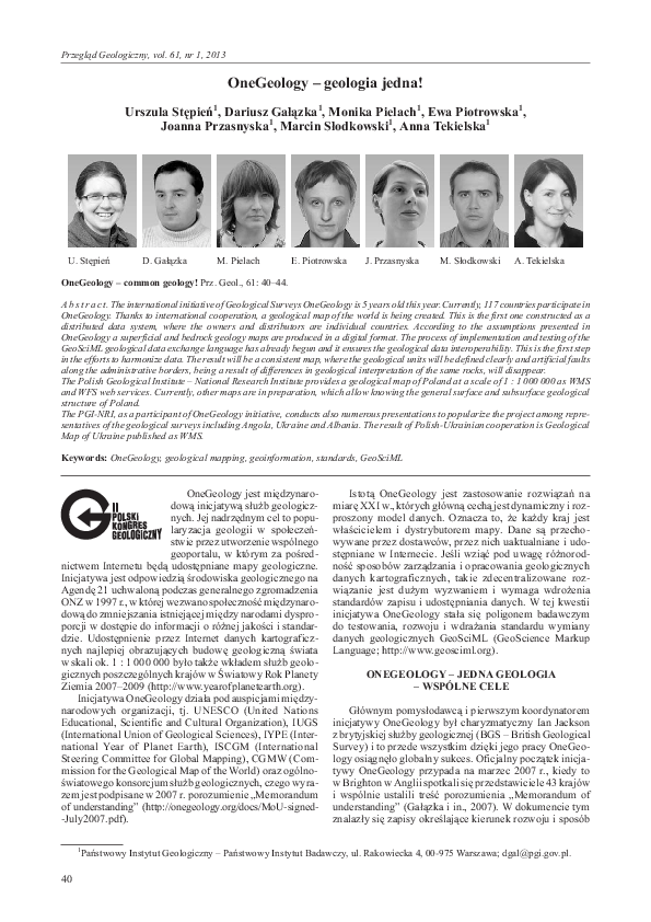 (PDF) OneGeology - geologia jedna!