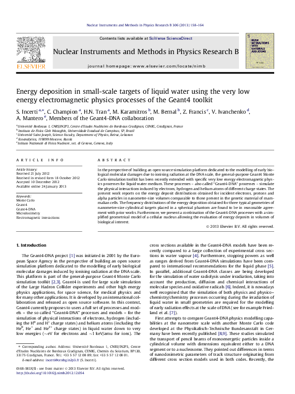 (PDF) Energy deposition in small-scale targets of liquid water using ...