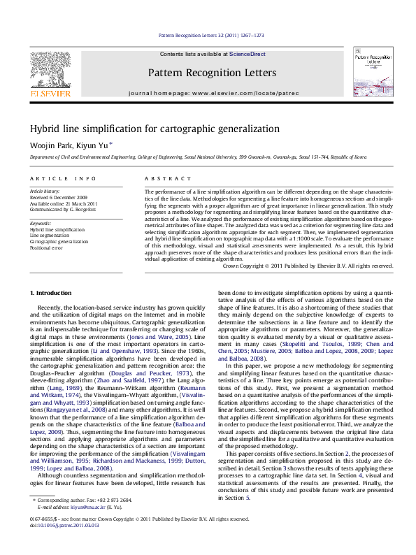 Pdf Hybrid Line Simplification For Cartographic Generalization