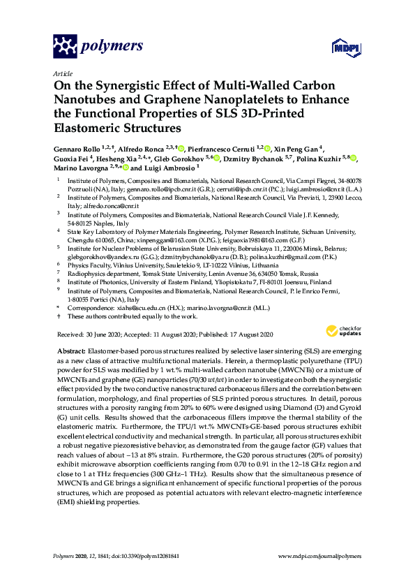 (PDF) On the Synergistic Effect of Multi-Walled Carbon Nanotubes and Graphene Nanoplatelets to ...