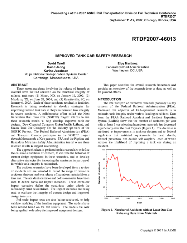 (PDF) Improved Tank Car Safety Research