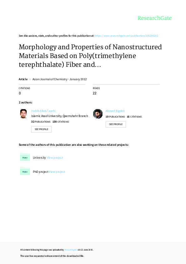 (PDF) Microstructure-Property Relationship in Nanocomposite Fibers Prepared by Continuous Melt ...