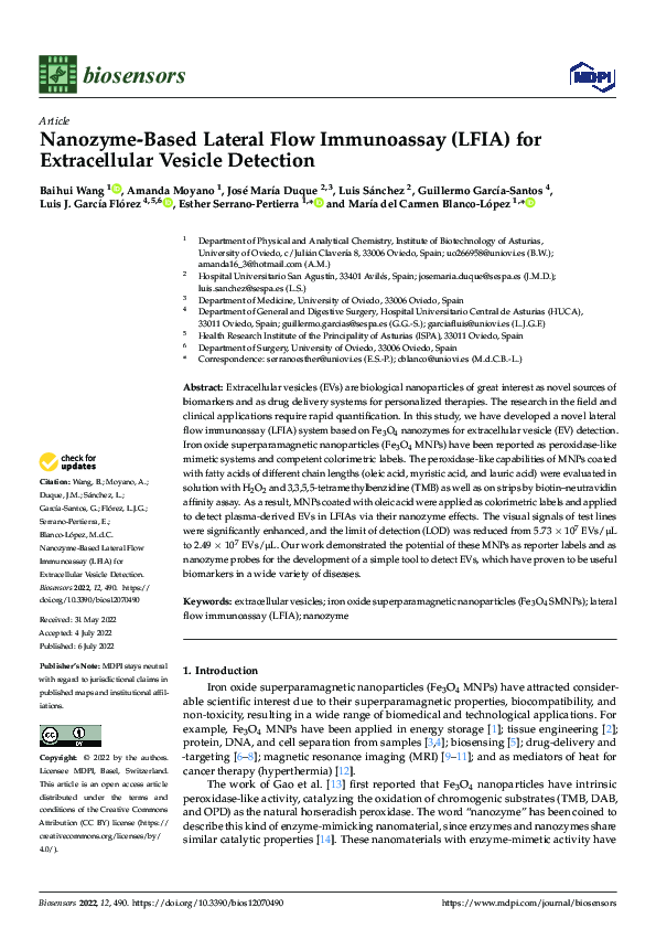 (PDF) Nanozyme-Based Lateral Flow Immunoassay (LFIA) for Extracellular ...