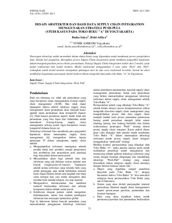 (PDF) Desain Arsitektur dan Basis Data Supply Chain Integration ...