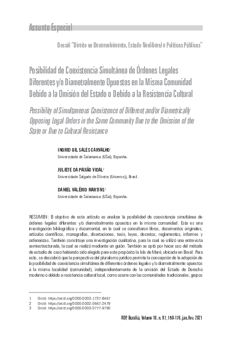 (PDF) Posibilidad De Coexistencia Simultánea De Órdenes Legales ...