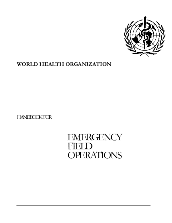 (PDF) Handbook for Emergency Field Operations