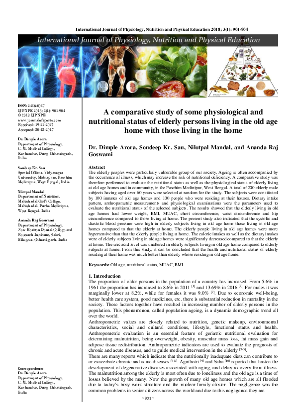 (PDF) 901-904 A comparative study of some physiological and nutritional status of elderly ...