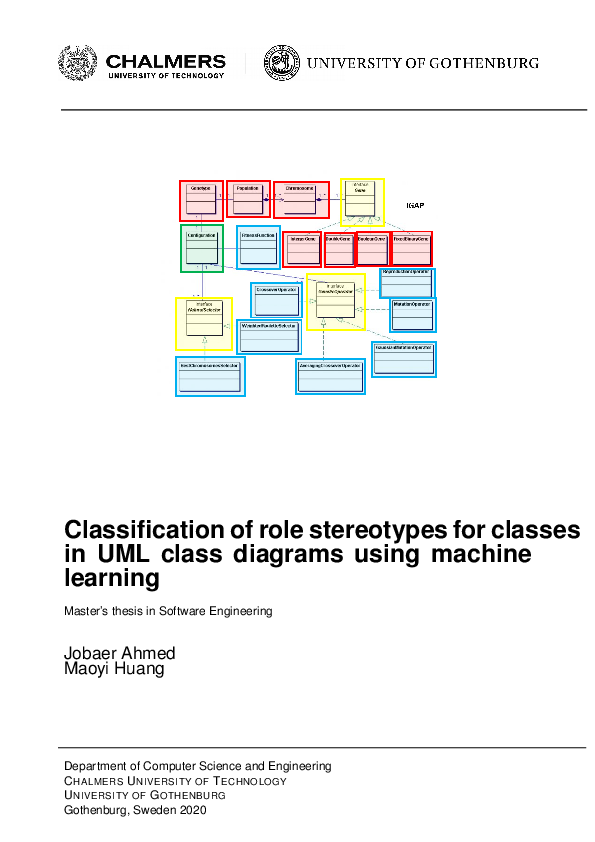 (PDF) Classification of role stereotypes for classes in UML class diagrams using machine learning