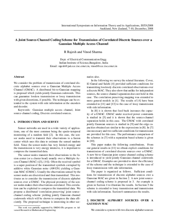 (PDF) A joint source-channel coding scheme for transmission of ...