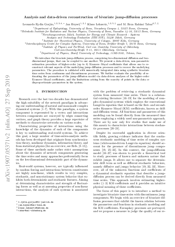 (PDF) Analysis and data-driven reconstruction of bivariate jump-diffusion processes