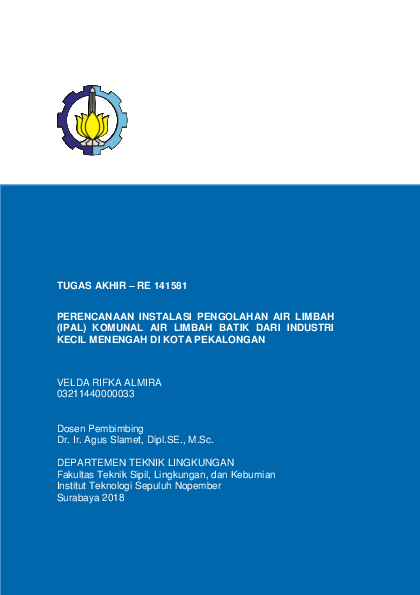 (PDF) Perencanaan Instalasi Pengolahan Air Limbah (IPAL) Komunal Air ...