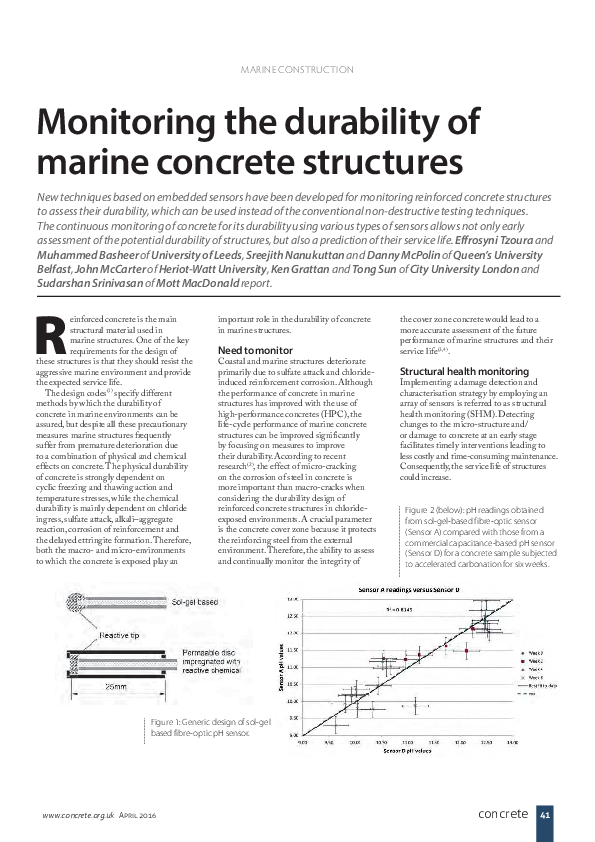 (PDF) Monitoring the durability of marine concrete structures