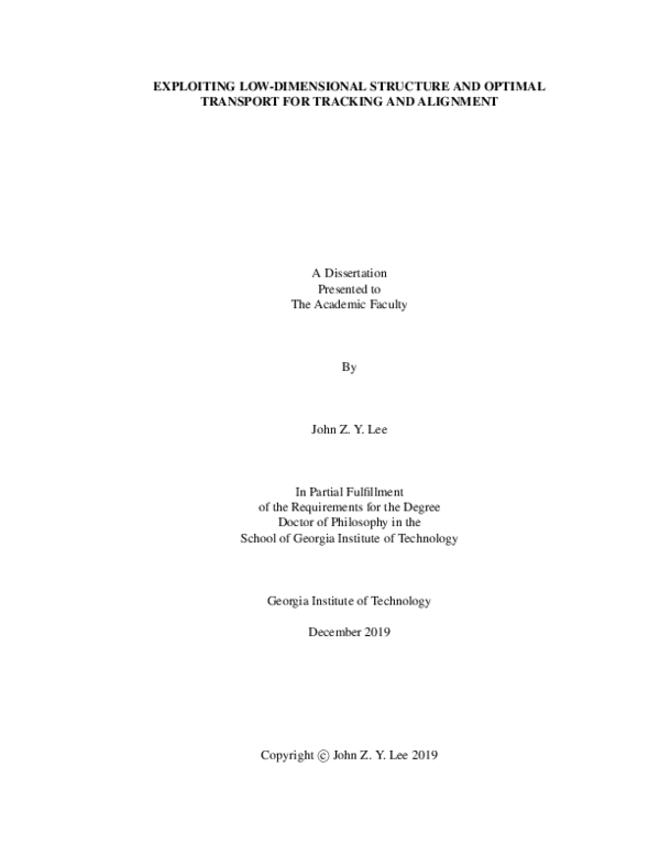 (PDF) Exploiting Low-dimensional Structure and Optimal Transport for ...