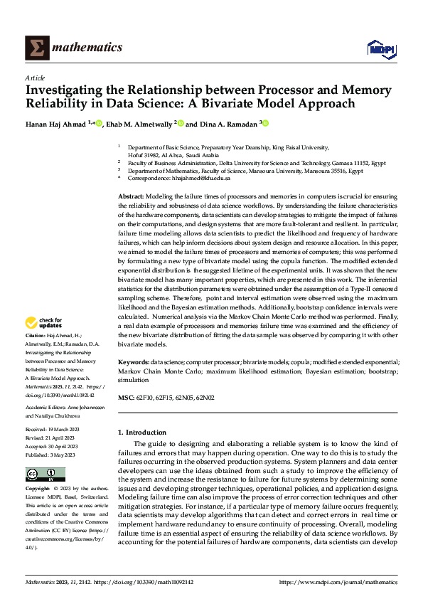 Pdf Investigating The Relationship Between Processor And Memory Reliability In Data Science A