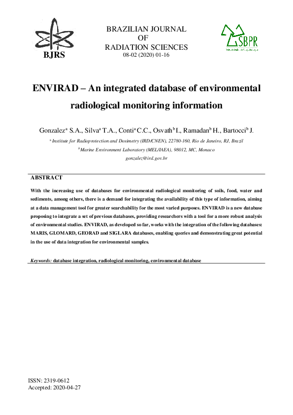 (PDF) ENVIRAD – A Database Integration for Environmental Samples ...