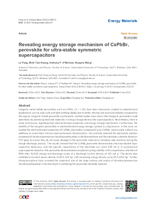 (PDF) Revealing energy storage mechanism of CsPbBr3 perovskite for ultra-stable symmetric ...