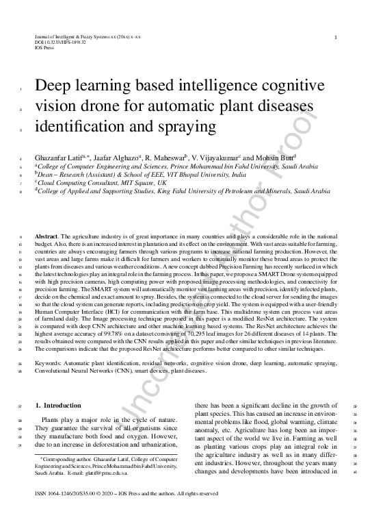 (PDF) Deep learning based intelligence cognitive vision drone for ...