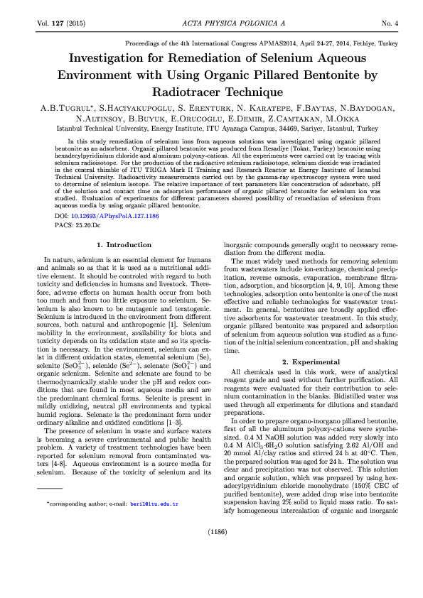 Investigation for Remediation of Selenium Aqueous Environment with ...