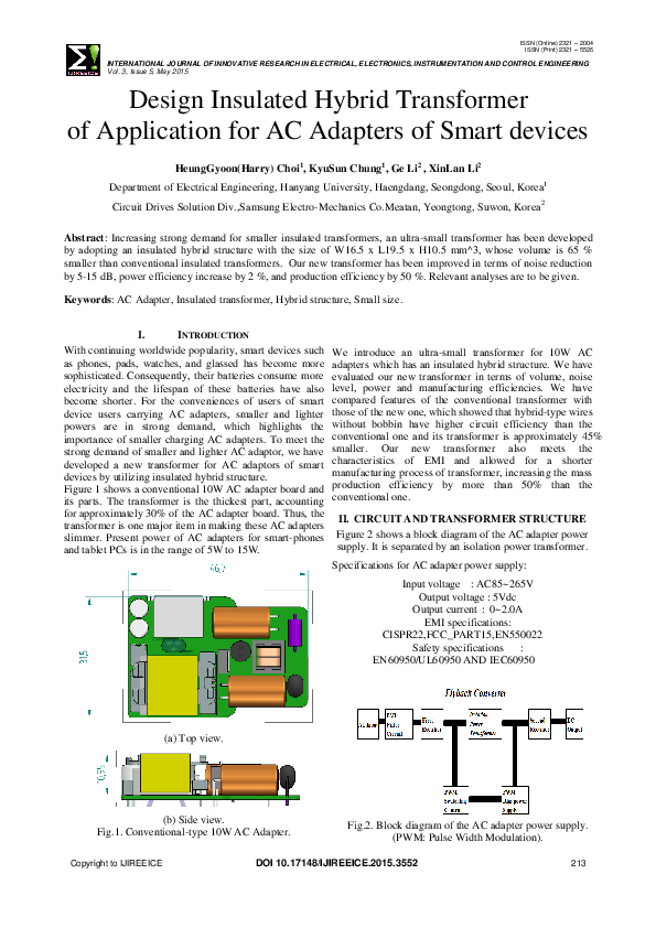 (PDF) Design Insulated Hybrid Transformer of Application for AC ...