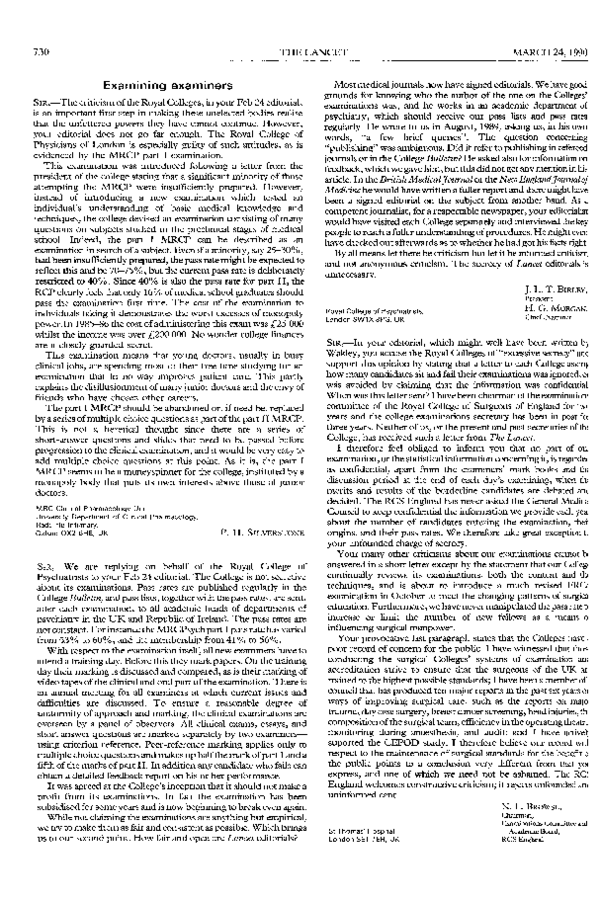 (PDF) Examining examiners