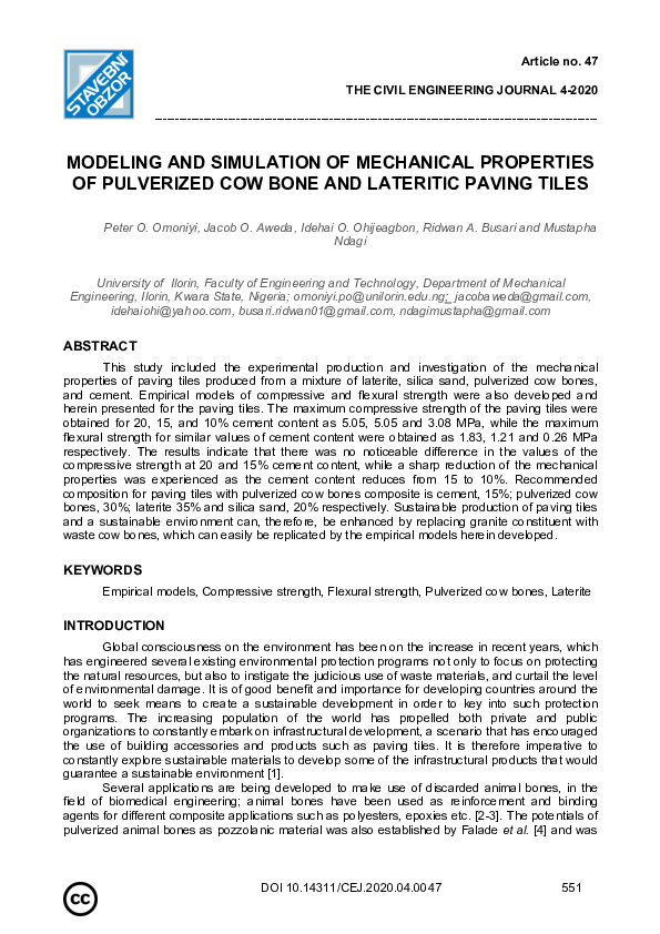(PDF) Modeling and Simulation of Mechanical Properties of Pulverized ...