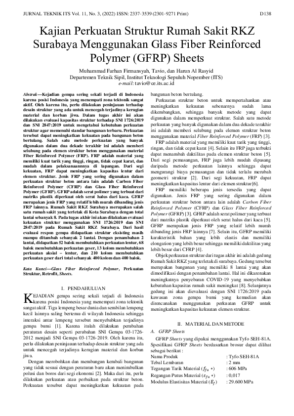 (PDF) Kajian Perkuatan Struktur Rumah Sakit RKZ Surabaya Menggunakan ...