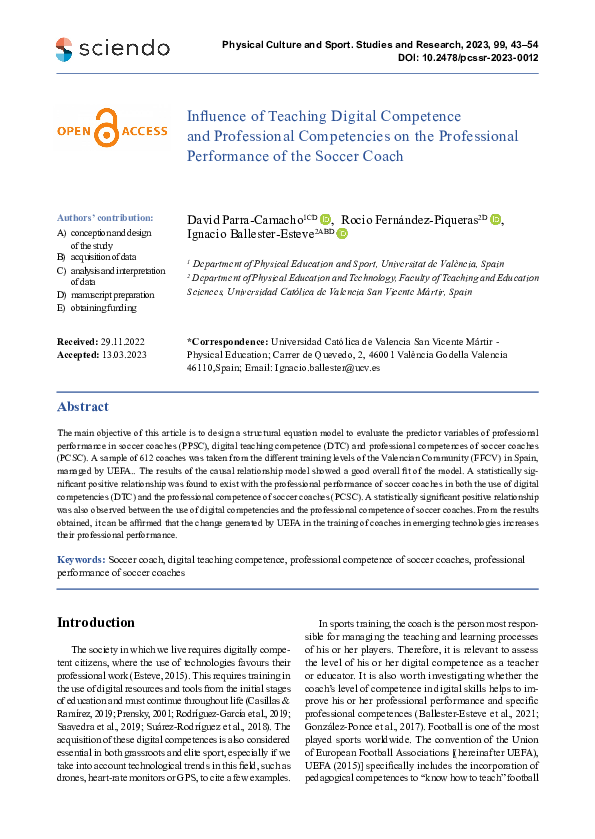 (PDF) Influence of Teaching Digital Competence and Professional ...
