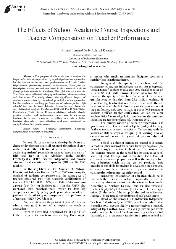 (PDF) The Effects of School Academic Course Inspections and Teacher ...