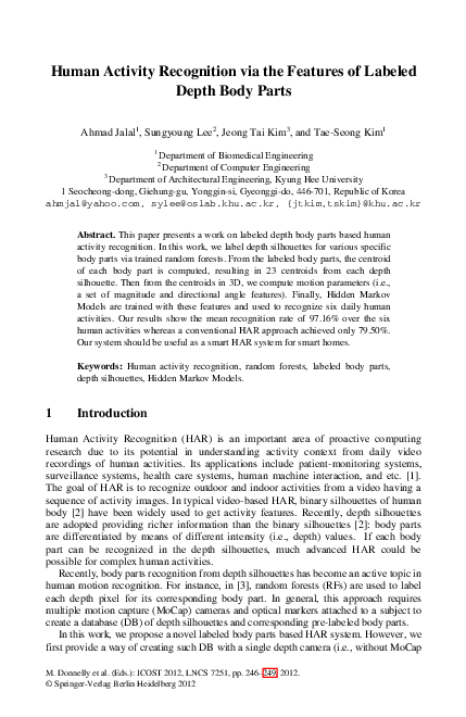 (PDF) Human Activity Recognition via the Features of Labeled Depth Body ...