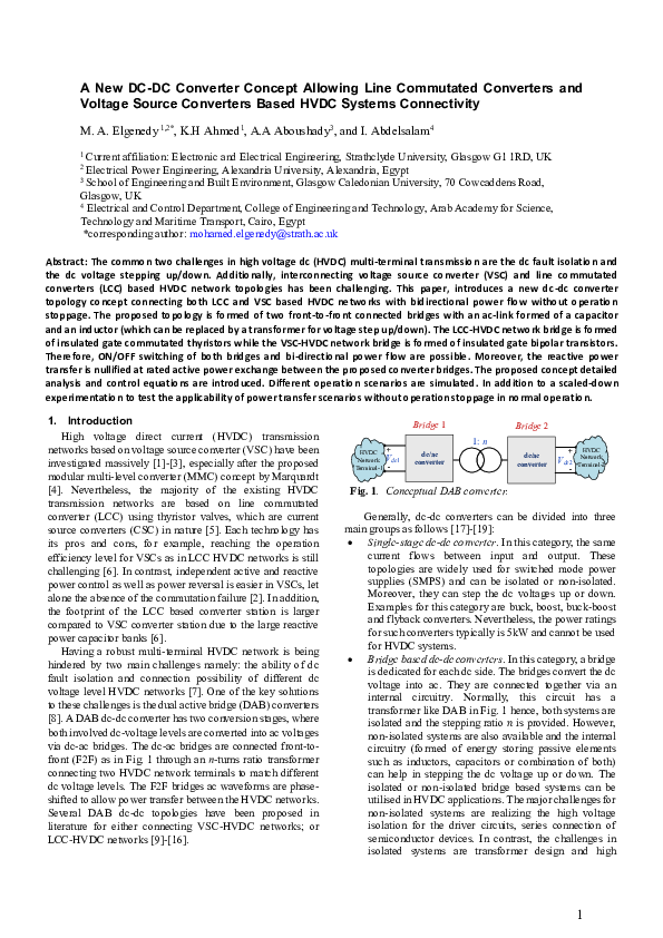 Pdf Dc Dc Converter Concept Allowing Line Commutated Converters And