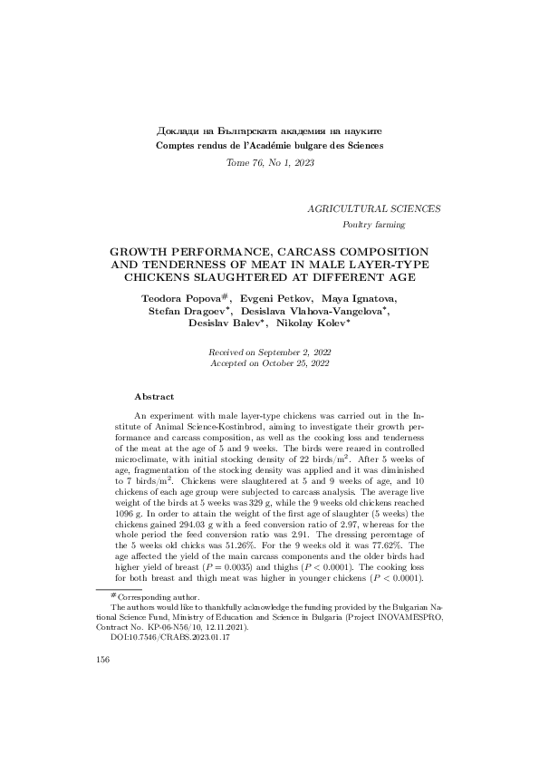(PDF) Growth Performance, Carcass Composition and Tenderness of Meat in ...