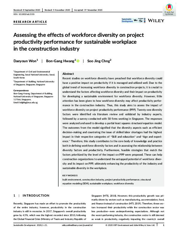 (PDF) Assessing the effects of workforce diversity on project ...