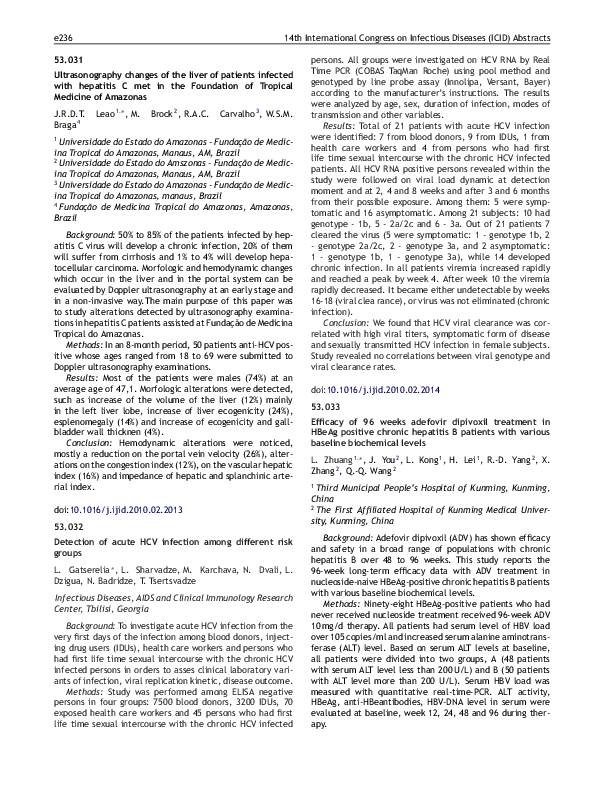 (PDF) Detection of acute HCV infection among different risk groups