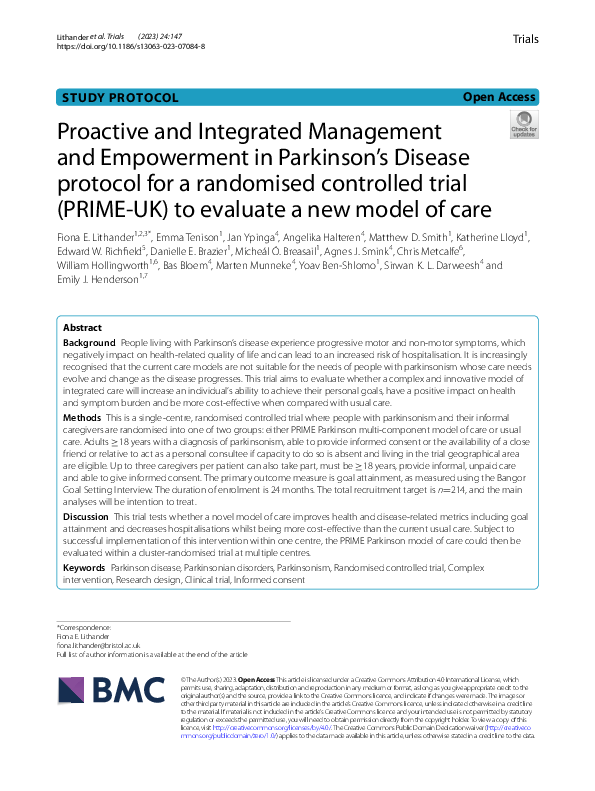 (PDF) Proactive and Integrated Management and Empowerment in Parkinson ...