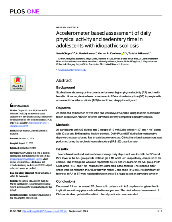 (PDF) Accelerometer based assessment of daily physical activity and sedentary time in ...
