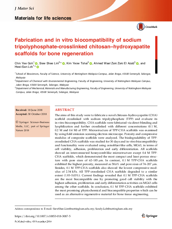 (PDF) Fabrication and in vitro biocompatibility of sodium ...