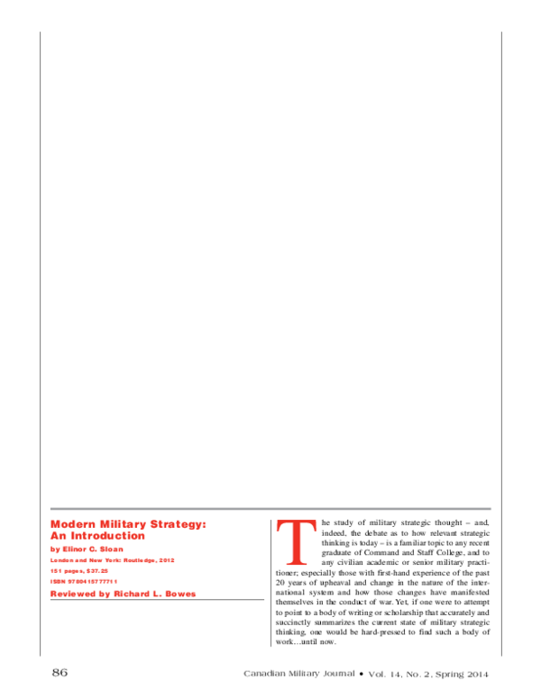 (PDF) Modern Military Strategy