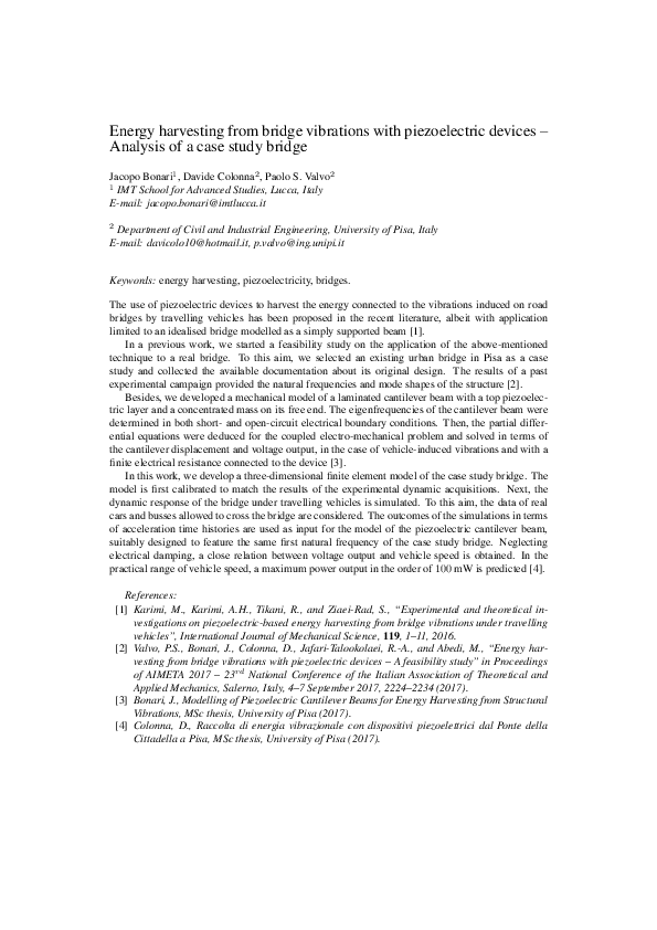 (PDF) Energy harvesting from bridge vibrations with piezoelectric ...