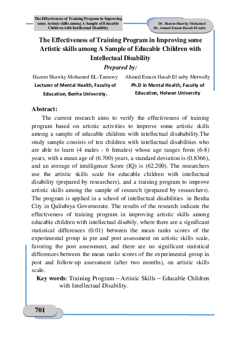 (PDF) The Effectiveness of Training Program in Improving some Artistic ...