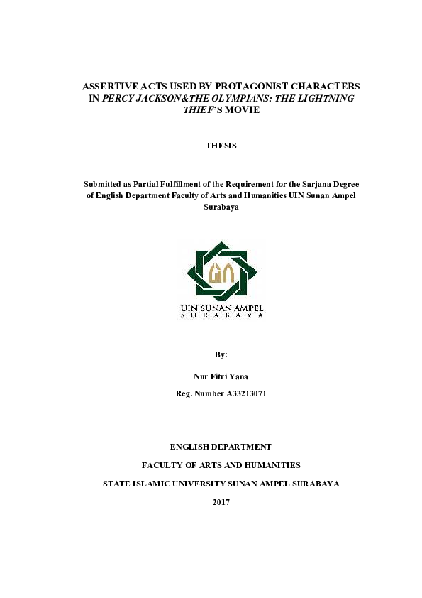 (PDF) Assertive acts used by protagonist characters in Percy Jackson ...