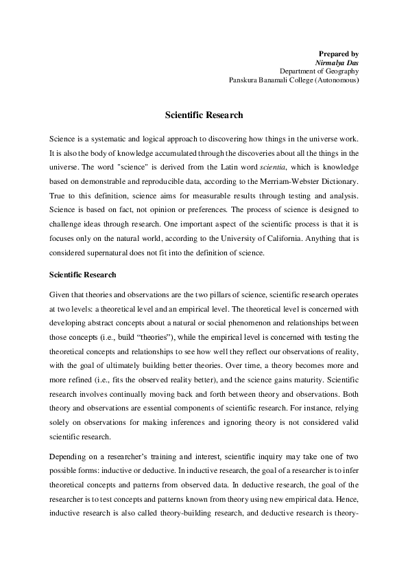 (PDF) Scientific Research