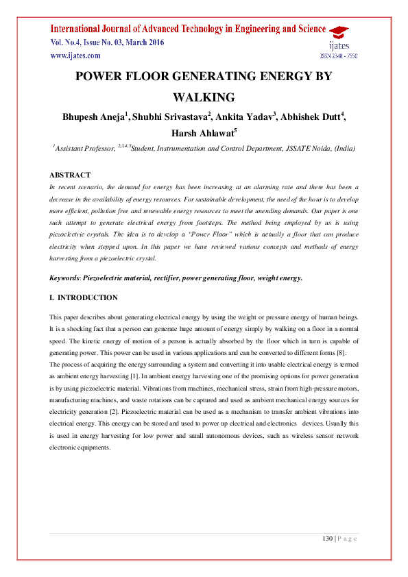 (PDF) Power Floor Generating Energy by Walking