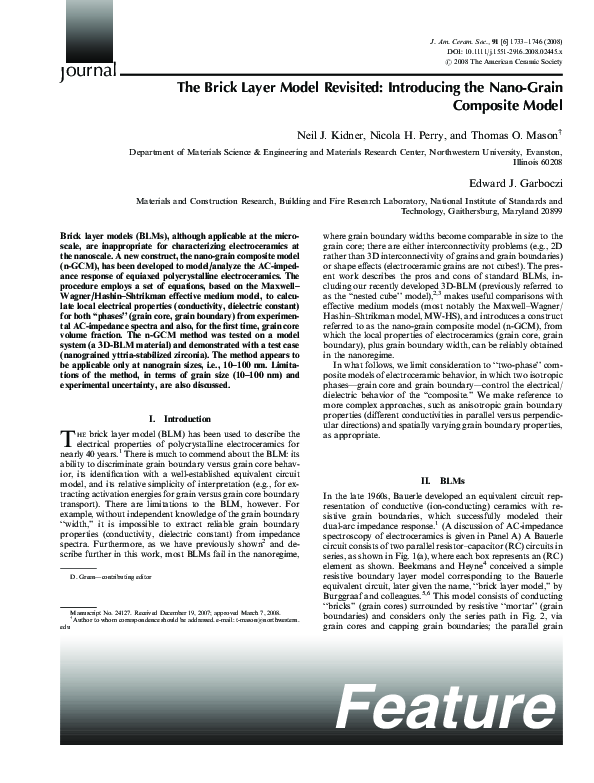 (PDF) The Brick Layer Model Revisited: Introducing the Nano-Grain Composite Model