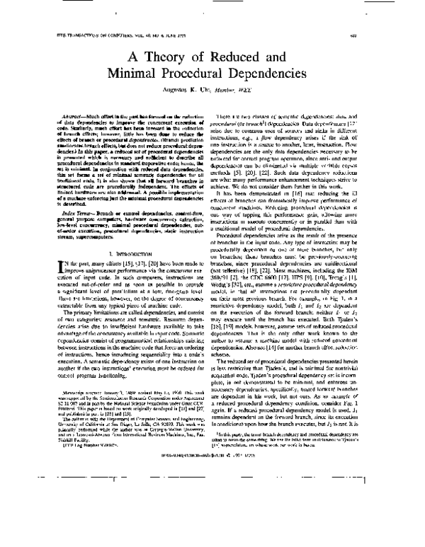 (PDF) A theory of reduced and minimal procedural dependencies