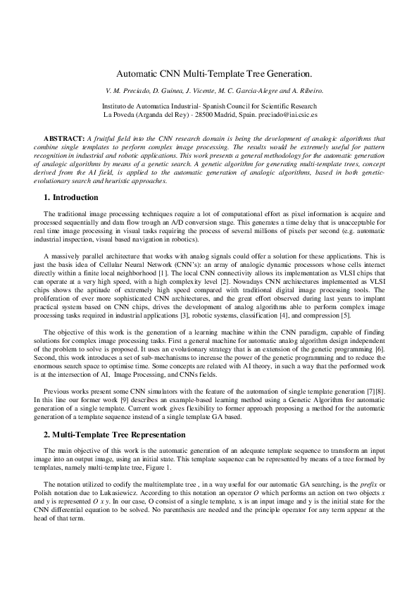 (PDF) Automatic CNN multi-template tree generation