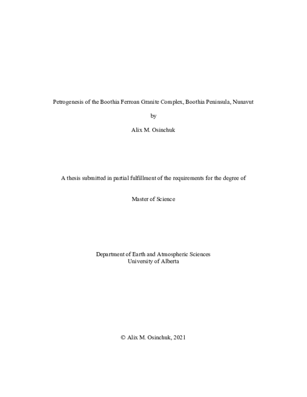 (PDF) Petrogenesis of the Boothia Ferroan Granite Complex, Boothia ...